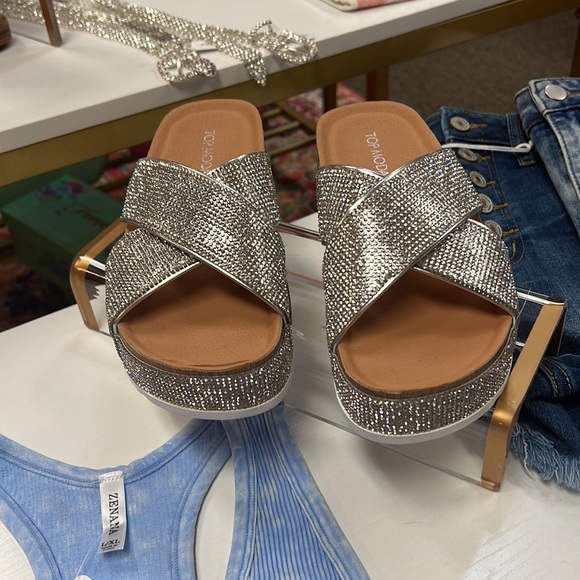 TOP Moda | Shoes | Top Moda Rhinestone Sandal | Poshmark